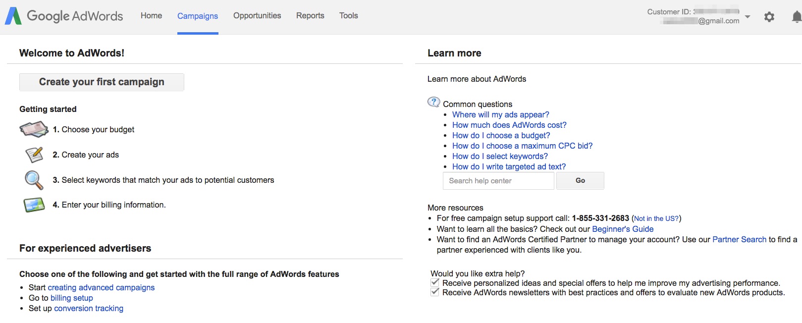 Setup Google AdWords Account, A Beginner's Guide